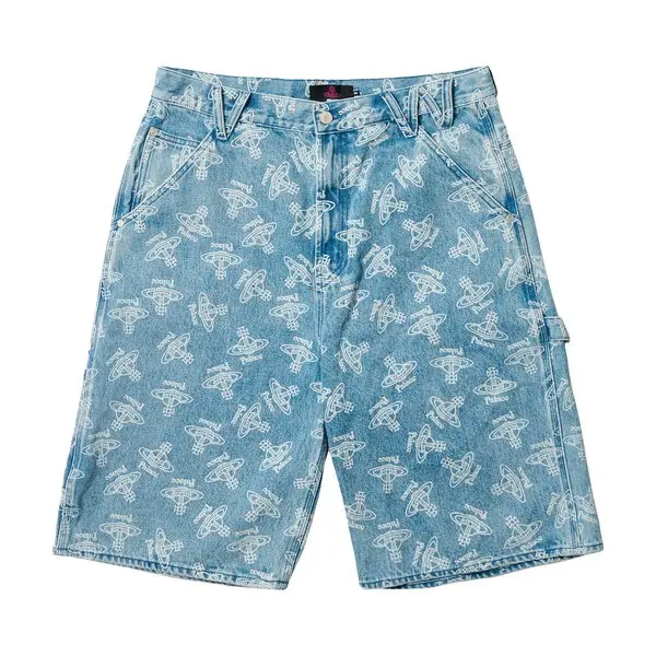PALACE X Vivienne Westwood 'orb Stone Wash' Denim Shorts - Blue