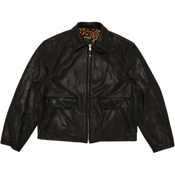 Supreme X Schott Leather Racer Jacket - Black | Editorialist