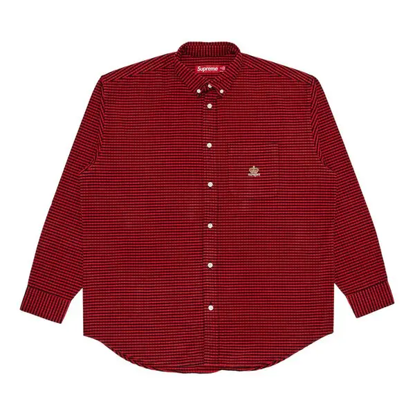 Supreme Loose Fit Flannel Oxford Shirt Plaid - Red