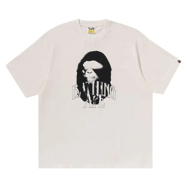 A BATHING APE Spray Print Logo Relaxed Fit Tee 'ivory - Cream