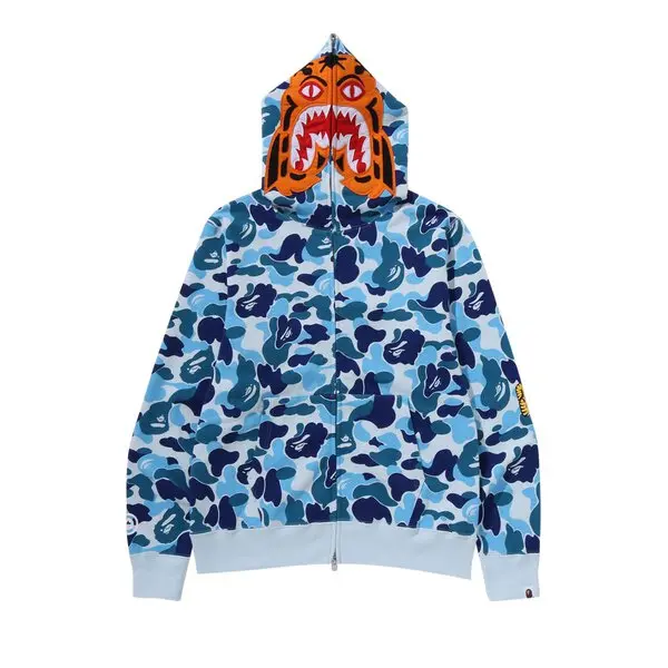 A BATHING APE Camo Tiger Full Zip Hoodie - Blue