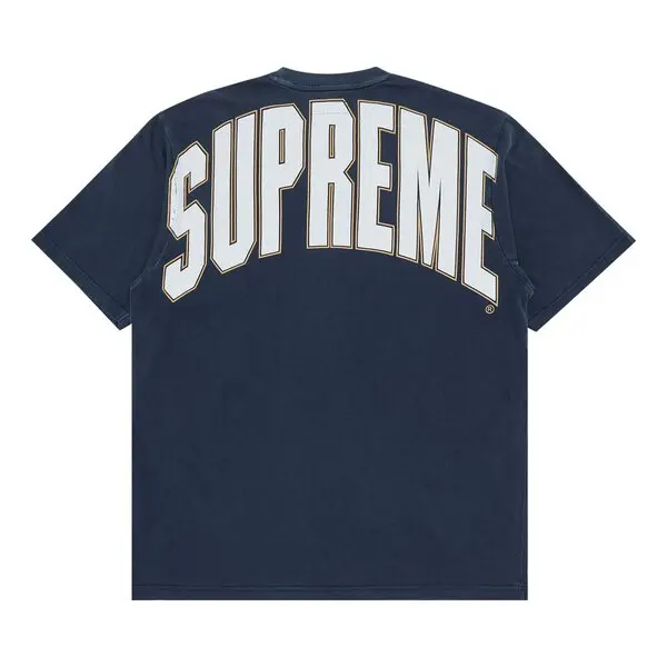 Supreme Cracked Back Arc Short-sleeve Top 'navy - Blue