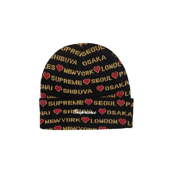 Supreme Hearts Beanie - Black