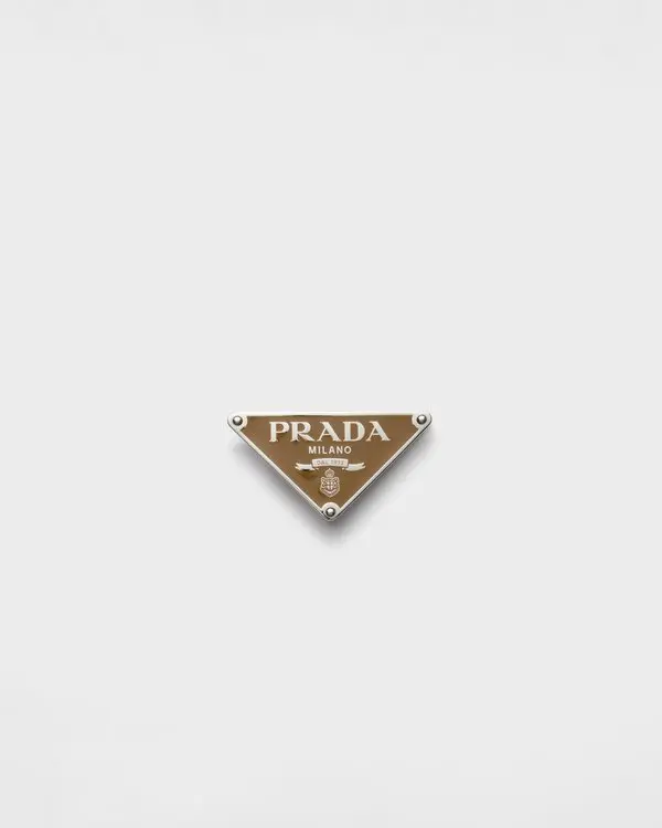 Prada Enameled-metal Belt Buckle - Caramel