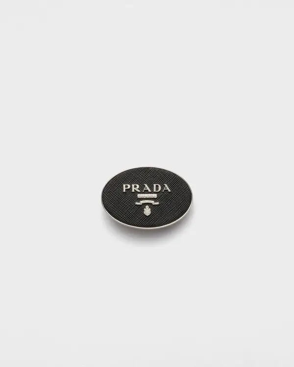 Prada Saffiano Leather Belt Buckle - Black