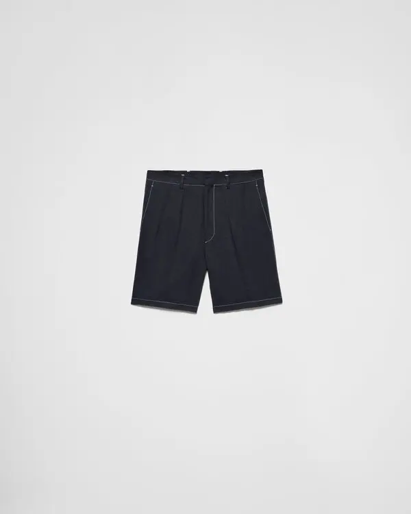 Prada Linen Bermuda Shorts