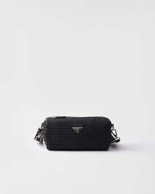 Prada Crochet Shoulder Bag - Black
