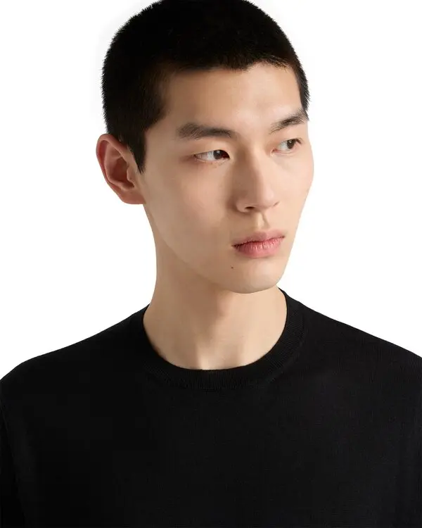 Prada Cashmere And Silk Crew-neck Sweater - Black