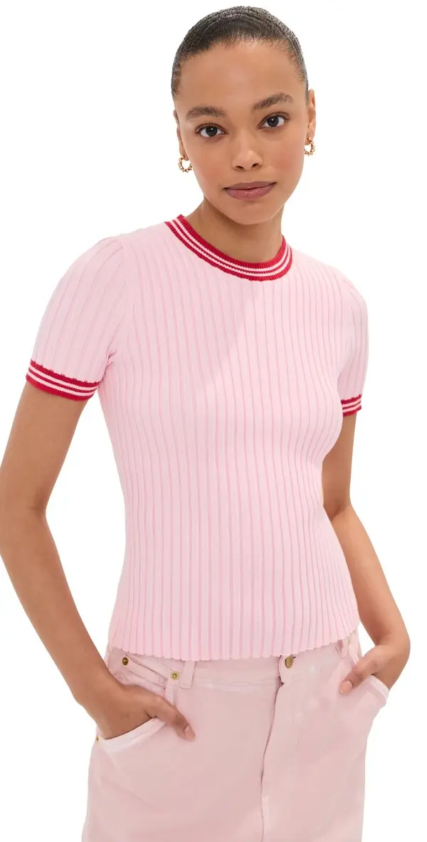 LE BOP Ringer Tee - Ballet Pink/poppy
