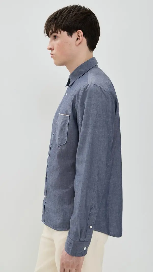 Billy Reid Msl 1-pocket Shirt - Blue