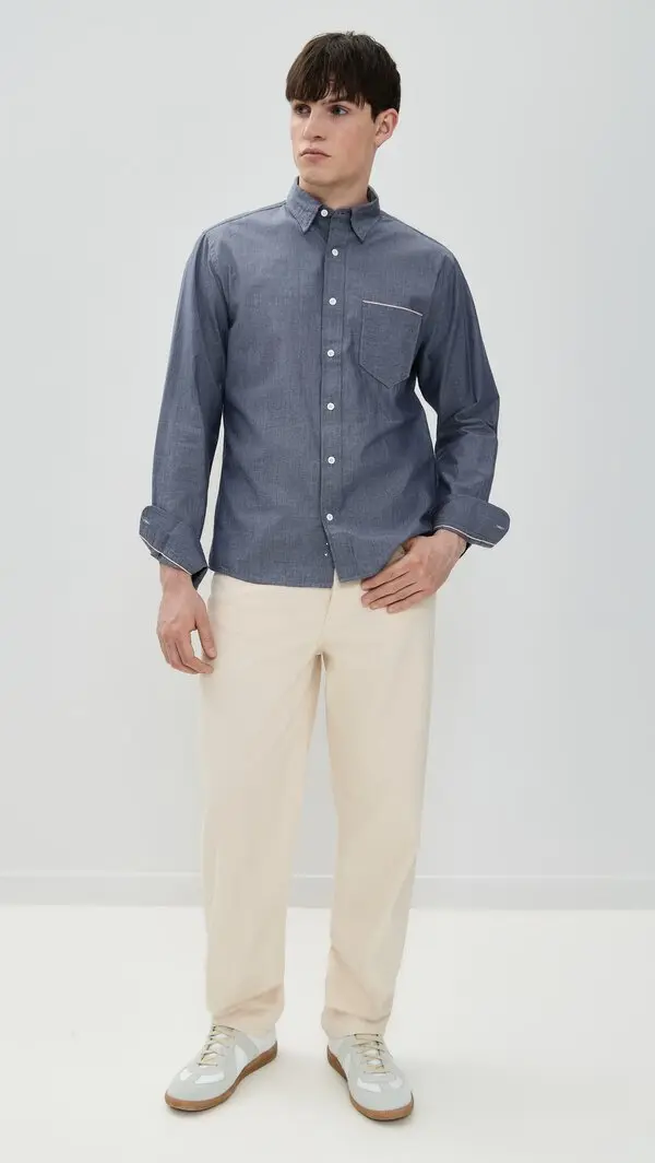 Billy Reid Msl 1-pocket Shirt - Blue