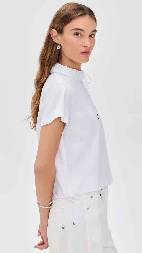 SIMONETT High Neck Drawstring Tee