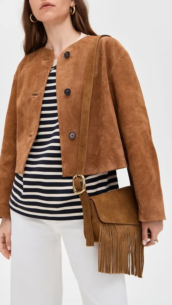 Madewell Soft Grain Flap Crossbody Fringe Bag