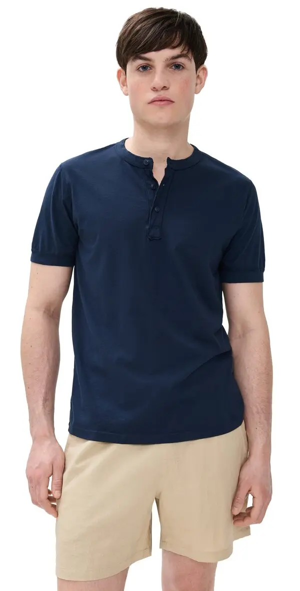 S.k.u. Short Sleeve Pima Henley - Navy