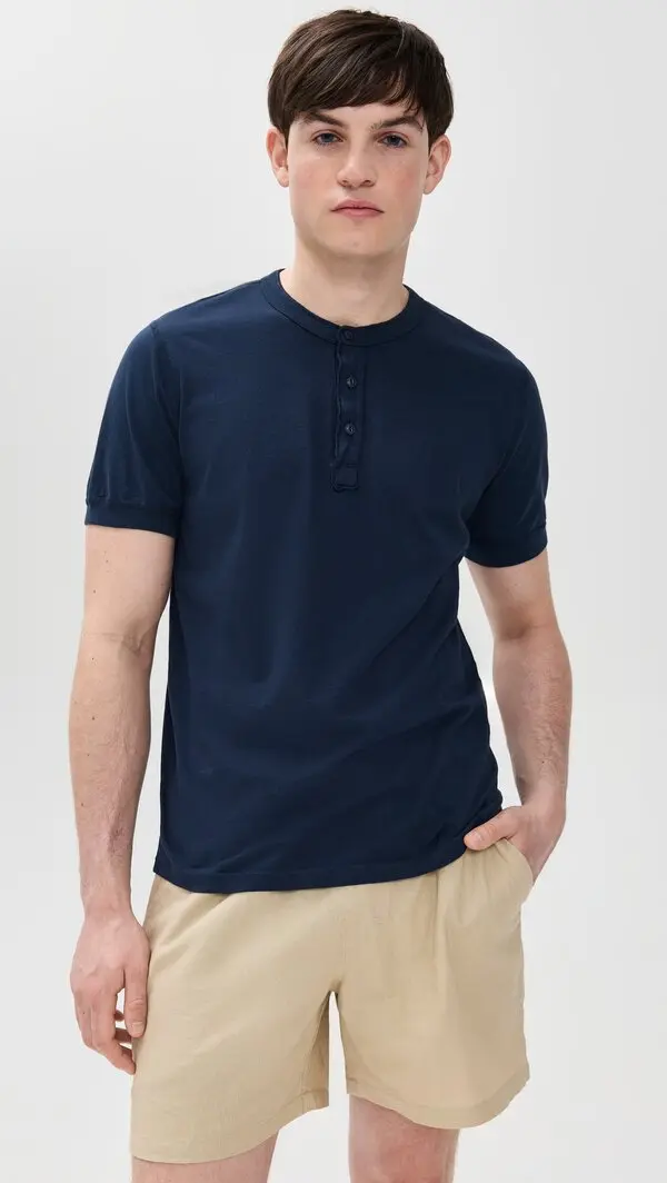 S.k.u. Short Sleeve Pima Henley - Navy