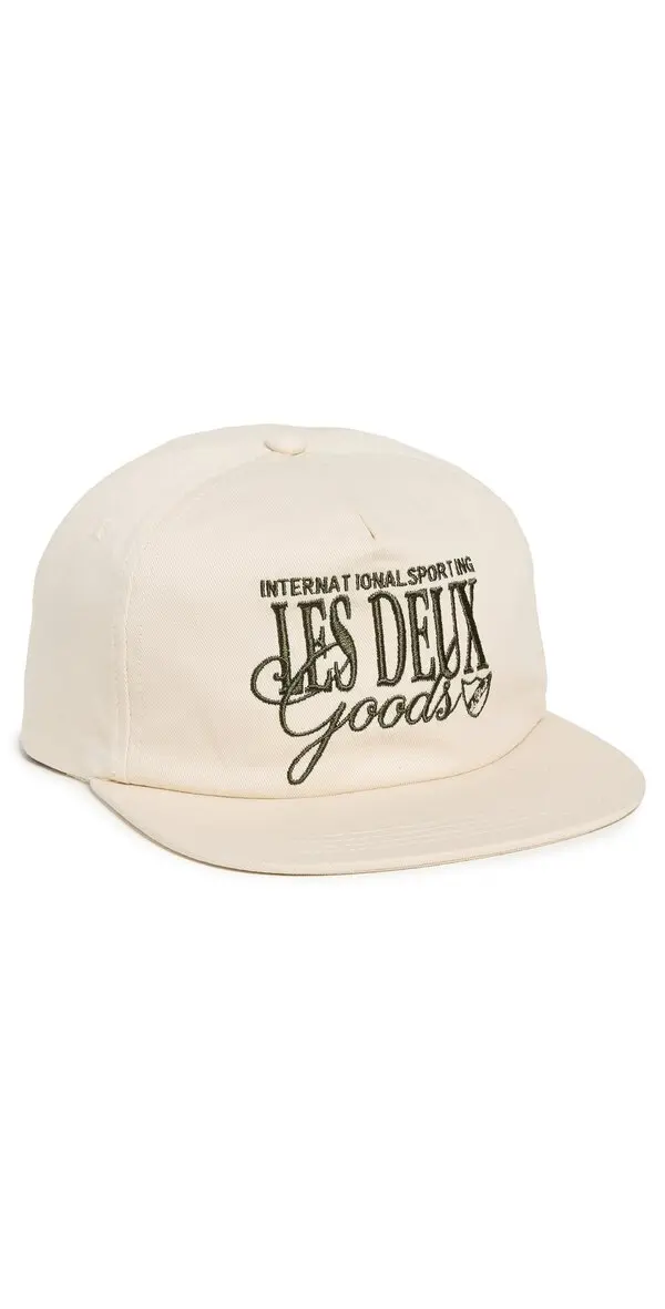 LES DEUX Chess Cap - Ivory/chive Green