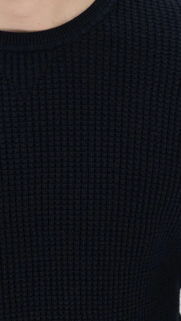Billy Reid Mini Waffle Crew Sweater - Midnight