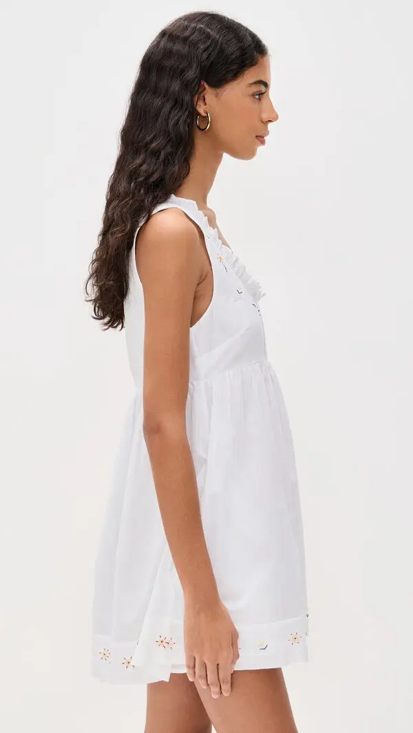 green emerald velvet dress Ciao Lucia Neroni White Floral Embroidered Linen Dress Xs main image 1