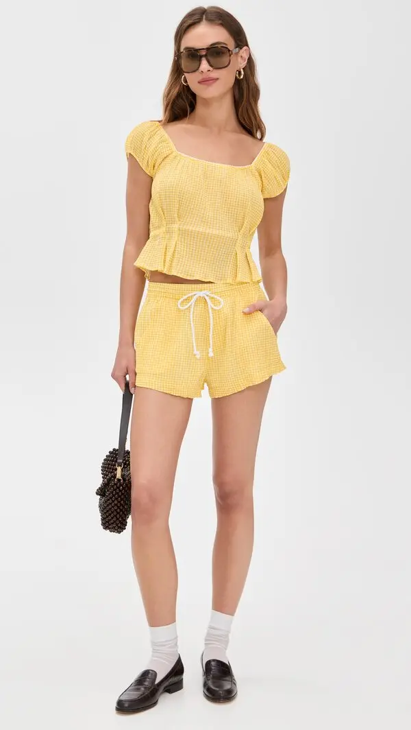 Ciao Lucia Togo Gingham Check Shorts