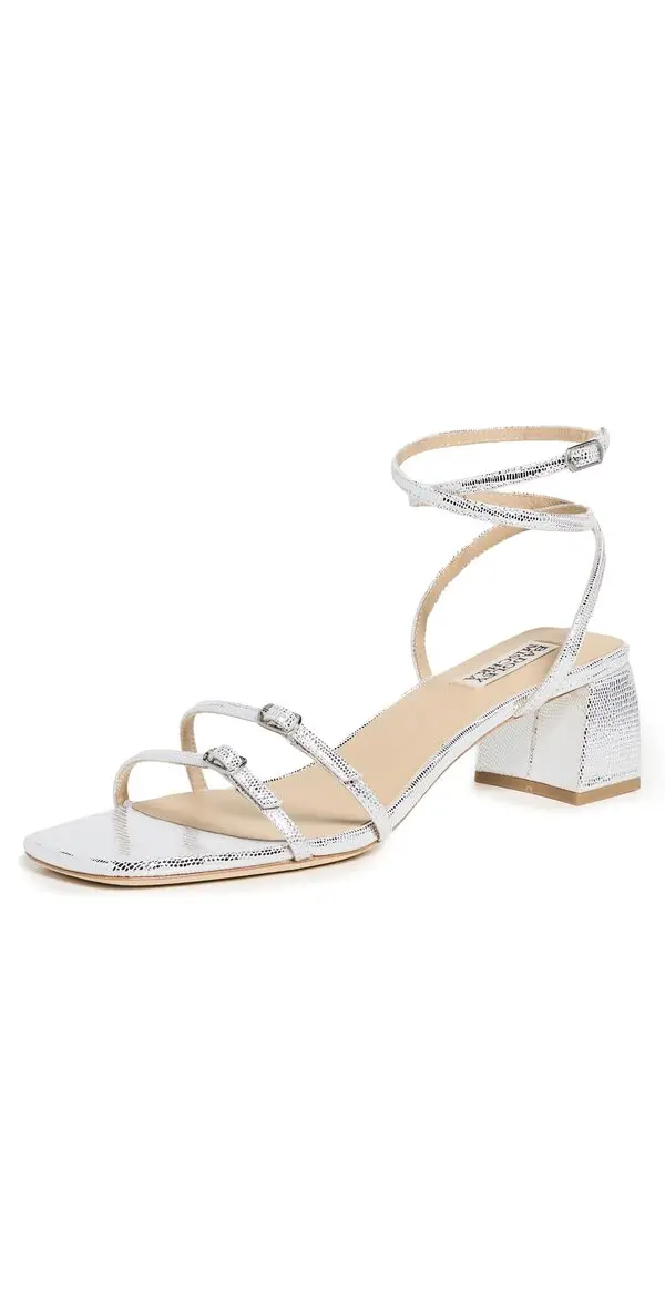 Badgley Mischka Dania Block Heel Sandals - Silver