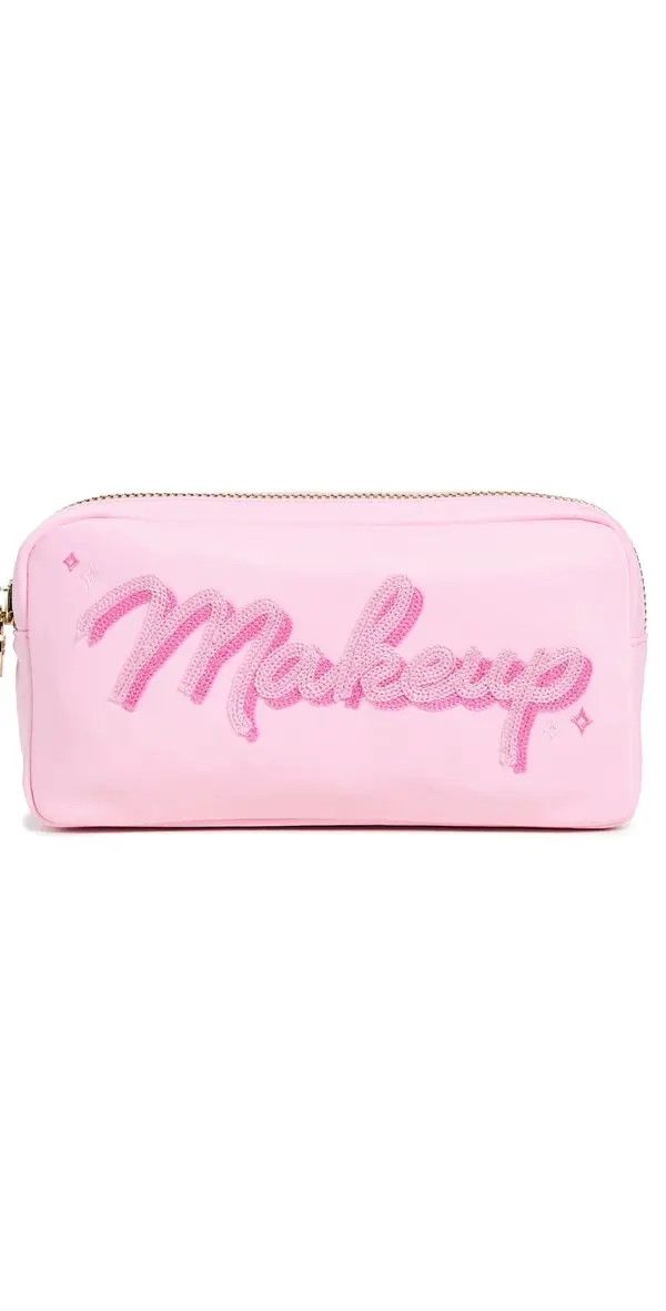 Stoney Clover Lane Embroidered Makeup Pouch - Flamingo