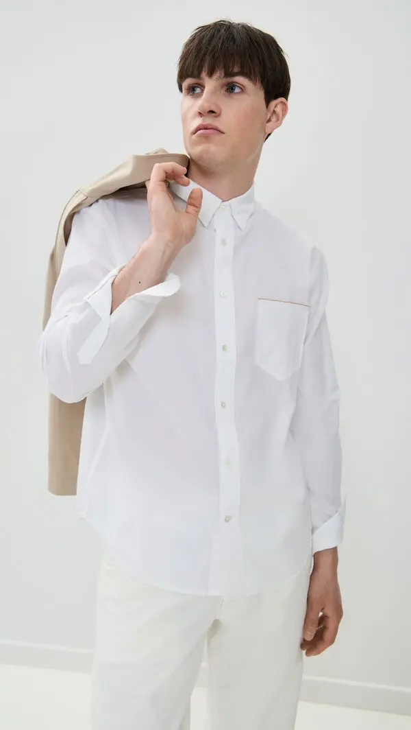 Billy Reid Msl 1-pocket Shirt - White