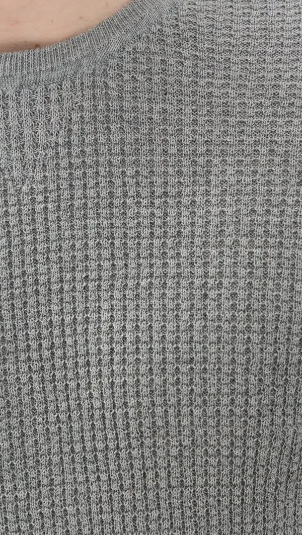 Billy Reid Mini Waffle Crew - Grey