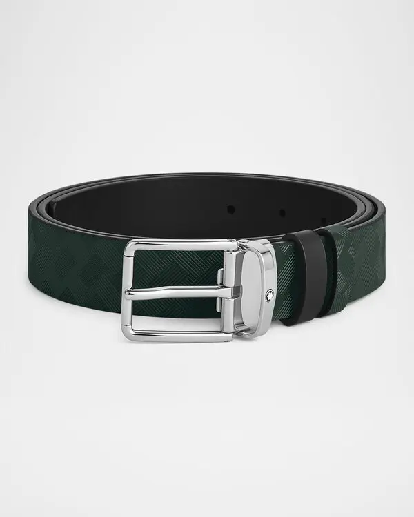 Montblanc Extreme 3.0 Reversible Leather Belt - British Green / Black