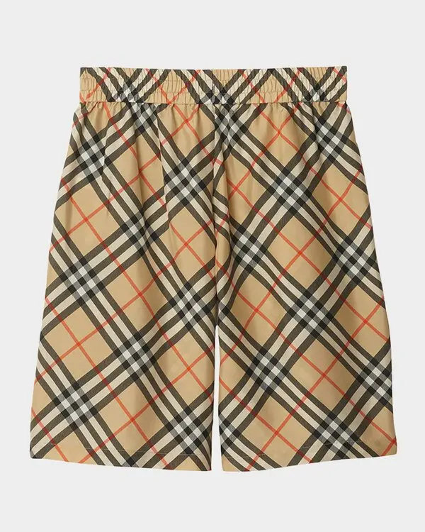 Burberry Silk Check Shorts - Sand Ip Check