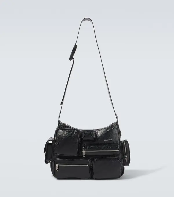 Balenciaga Superbusy Leather Messenger Bag - Black