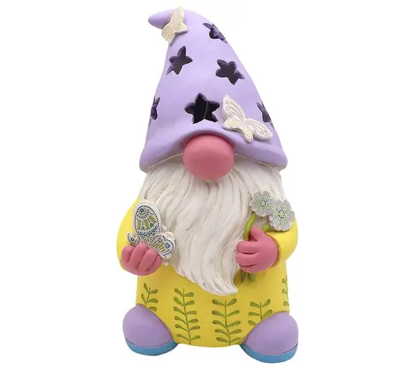 TEMP-TATIONS Outdoors 12' Solar Garden Gnome - One-color