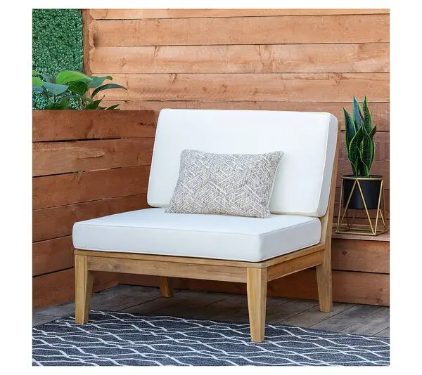 LINON Home Teak Soha Armless Chair