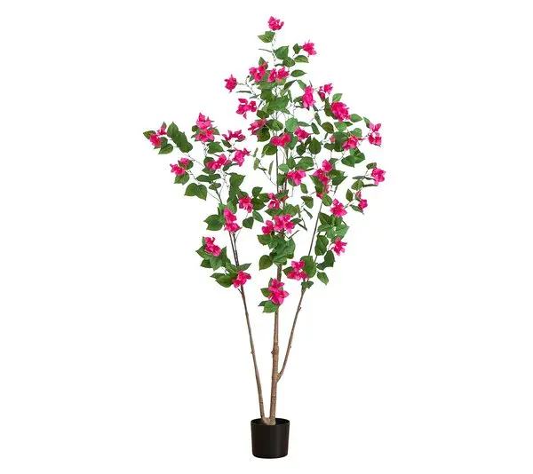 NEARLY NATURAL 6' Artificial Miniamlist Bougain Villea Tree - One-color