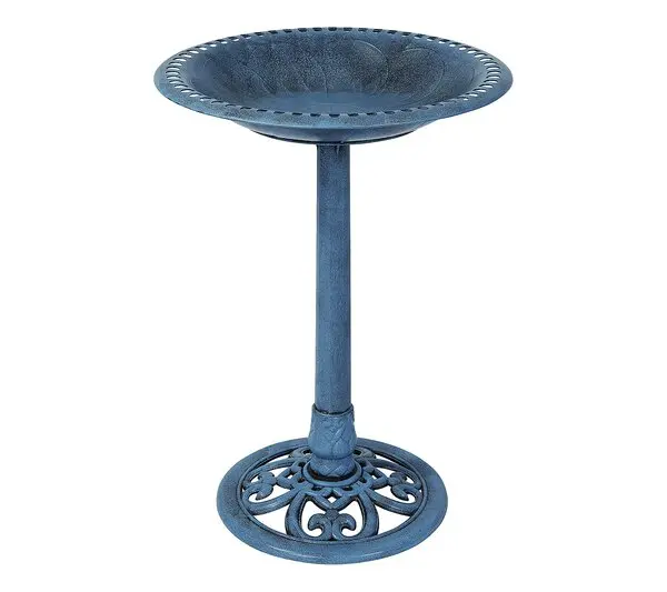 BACKYARD EXPRESSIONS 27 Inch Resin Garden Bird Bath - One-color