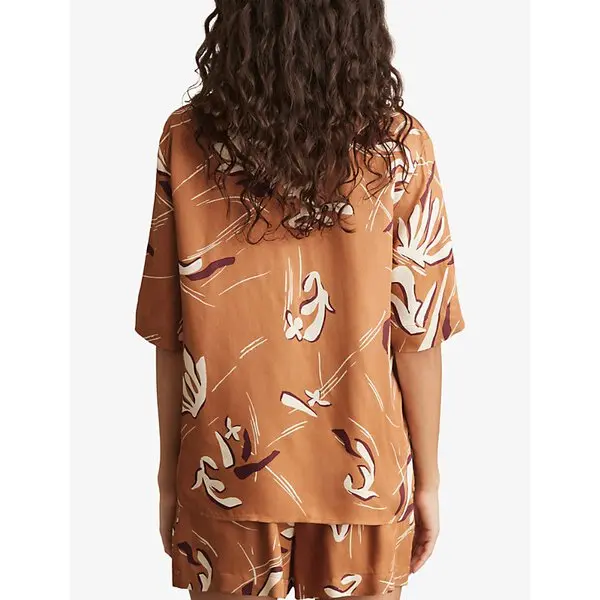 REISS Abstract-print Woven Shirt