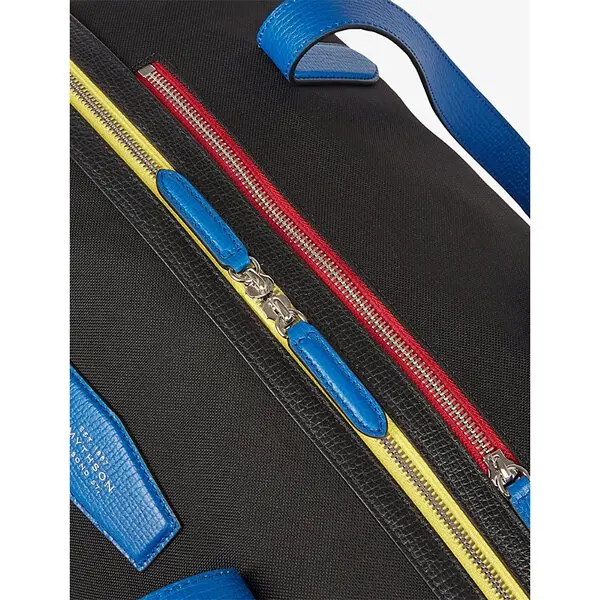 Smythson Norton Leather-trim Canvas Travel Bag