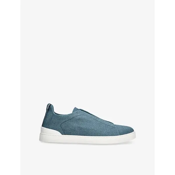 Zegna Triple-stitch Woven Low-top Trainers - Blue