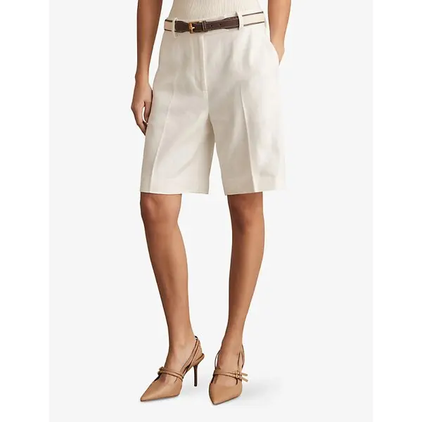 REISS Devon Belted Woven Shorts
