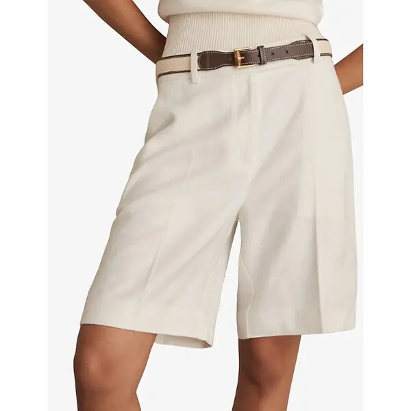 REISS Devon Belted Woven Shorts
