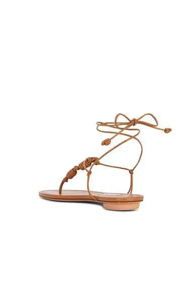AQUAZZURA Oaxaca Thong Flat Sandal With Ankle Tie