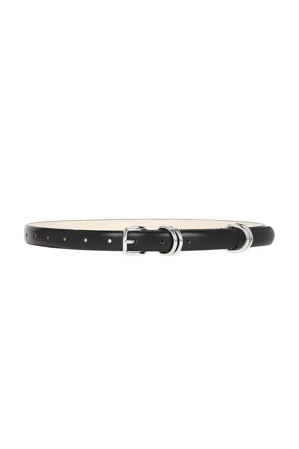 DEHANCHE Constance Leather Belt - Black & Silver