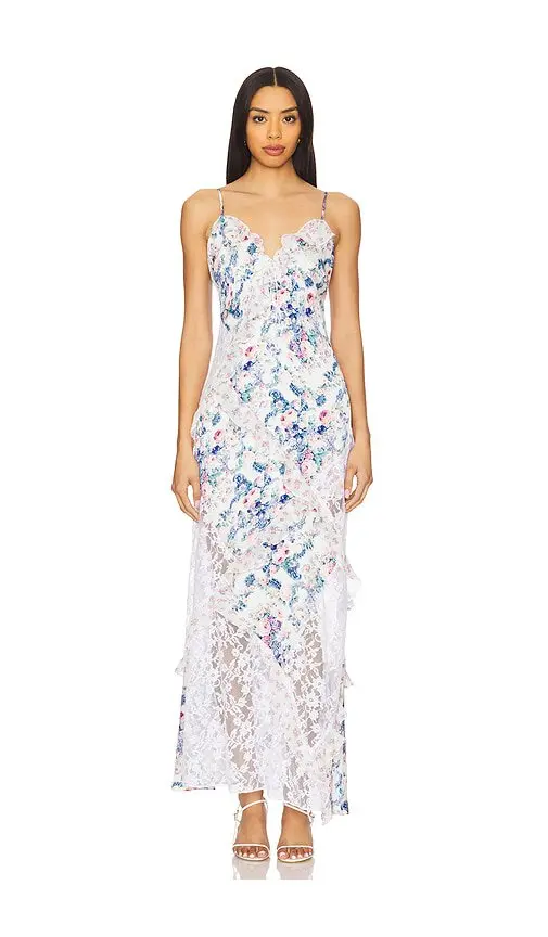 For Love & Lemons Josalyn Maxi Dress In Blue - 56% Off | Editorialist