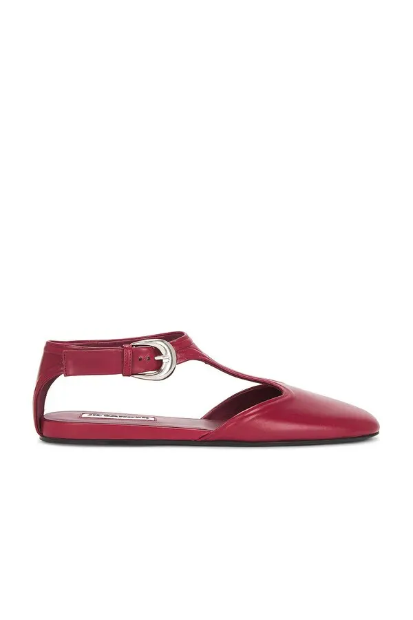 JIL SANDER Mary Jane Flat - Cedar Red