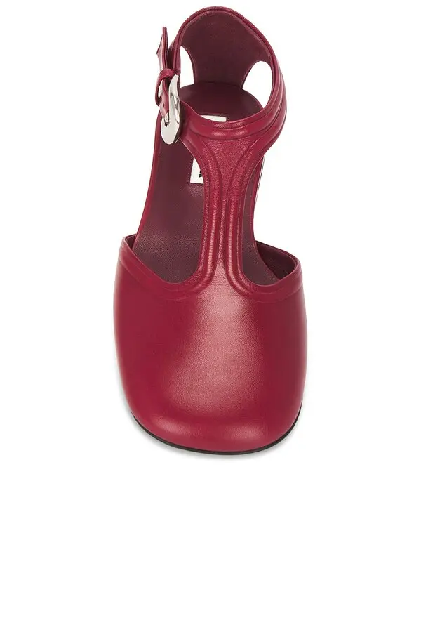 JIL SANDER Mary Jane Flat - Cedar Red