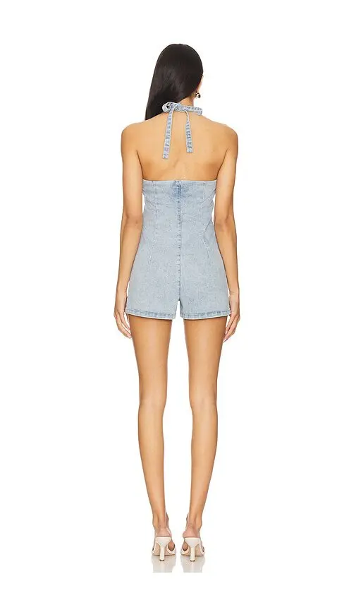 Central Park West Denim Suiting Romper