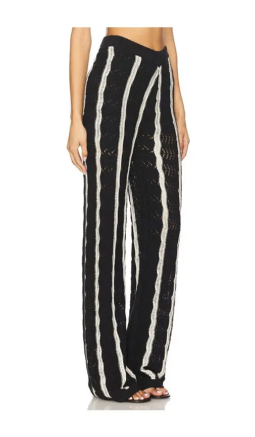 Central Park West Novelty Stitch Midrise Pant - Black