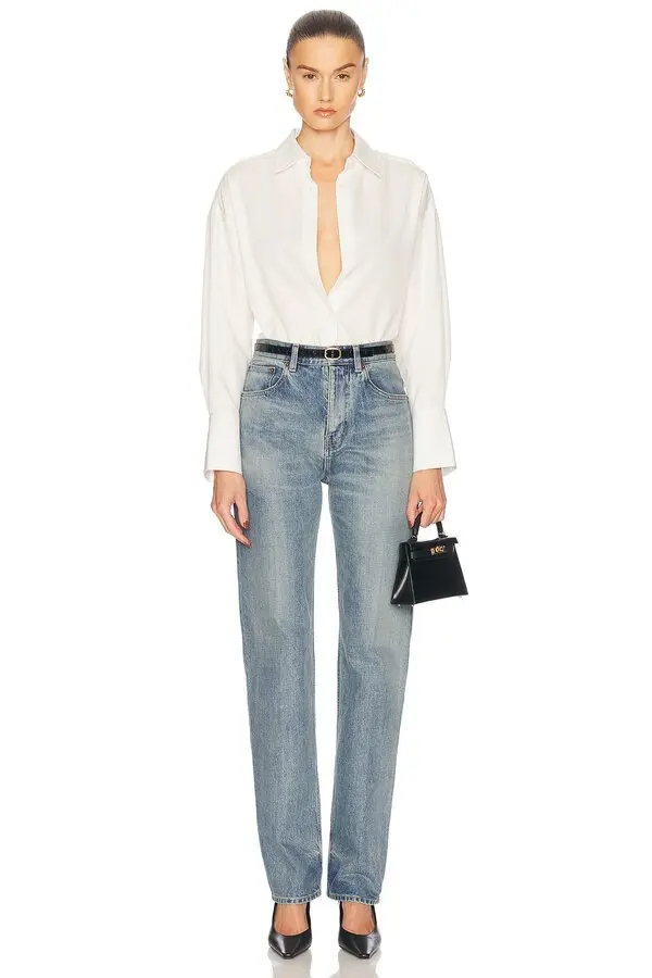 Renggli Rengli Boxy Long Sleeve Button-up Top