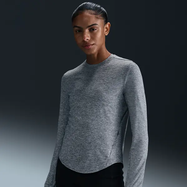Nike Swift Dri-fit Uv Long-sleeve Crew-neck Running Top - Grey