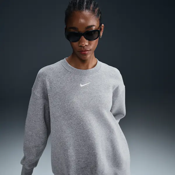 Nike Sportswear Phoenix Fleece Oversized Crew-neck Sweatshirt - Grey