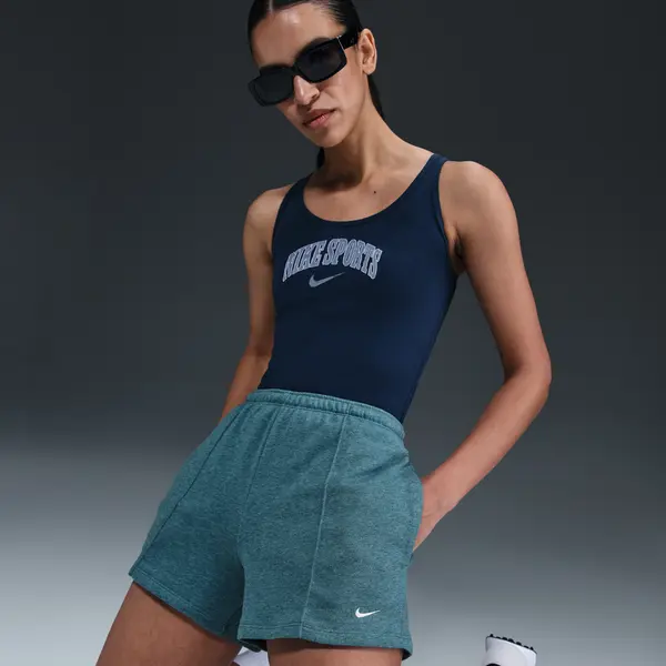 Nike Sportswear Chill Terry Mid-rise 4" French Terry Shorts - Blue